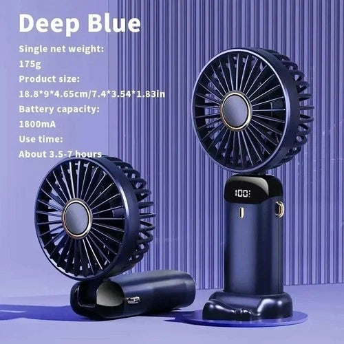 Portable USB Fan LED Display | 5-Speed Folding Handheld Desktop Mini C ...